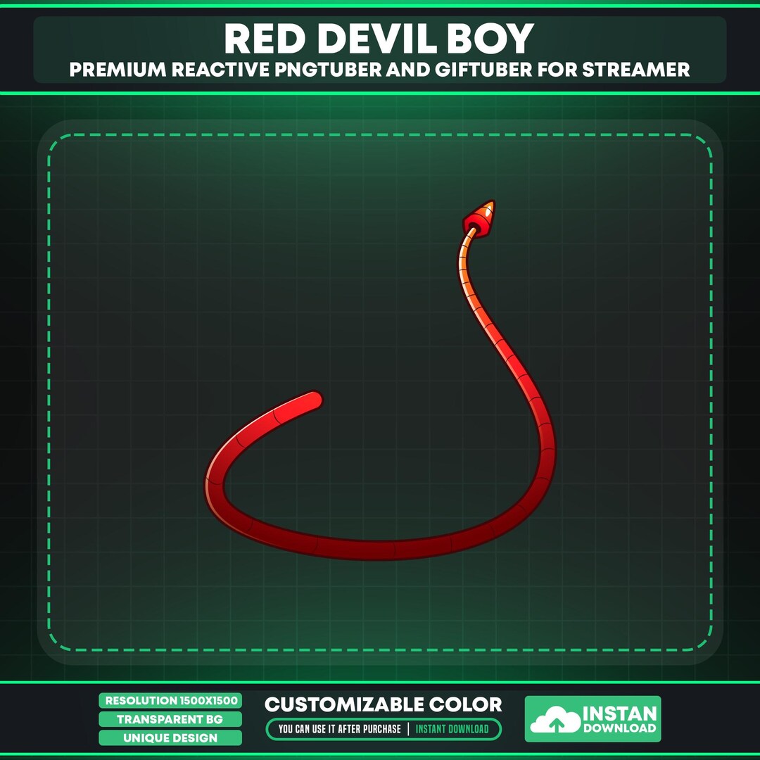 Vtuber Accessories Tail Red Devil - Vtuber Accessories With Demonic ...