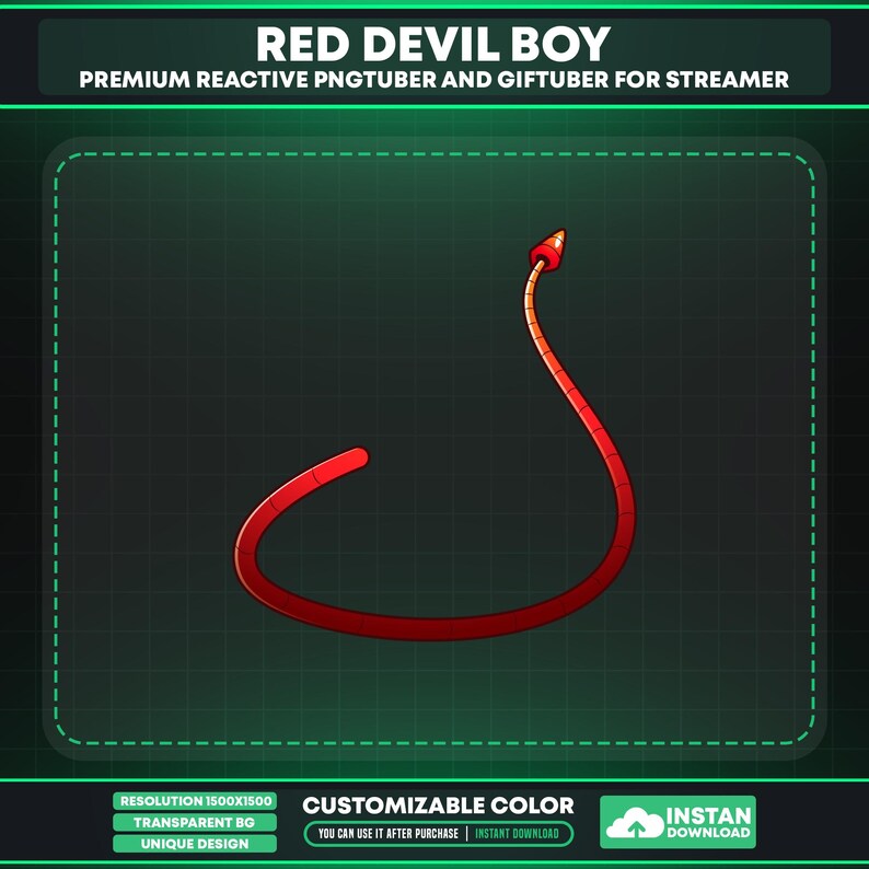Vtuber Accessories Tail Red Devil - Vtuber Accessories With Demonic ...