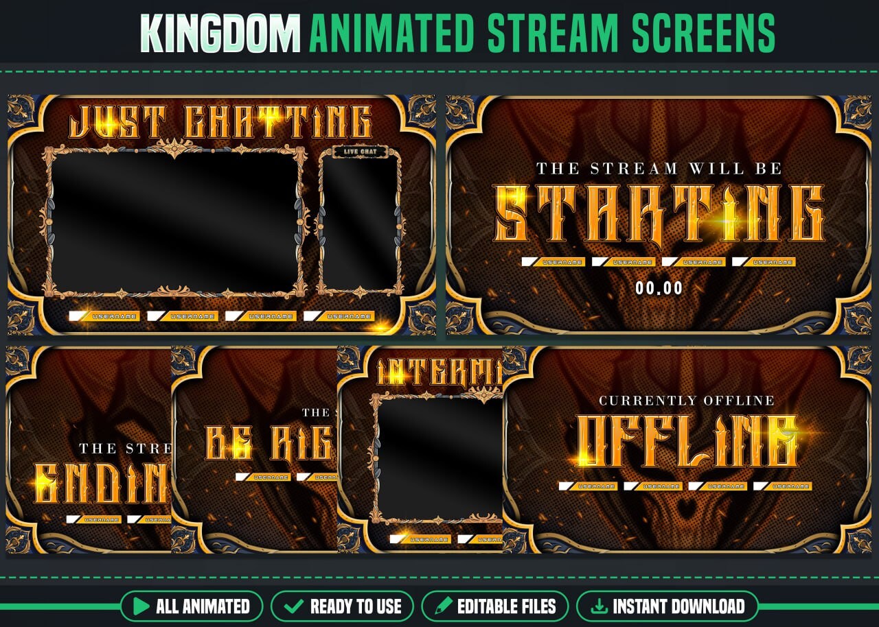 Kingdom Stream Overlay Package Kingdom Twitch Package Kingdom Kick ...