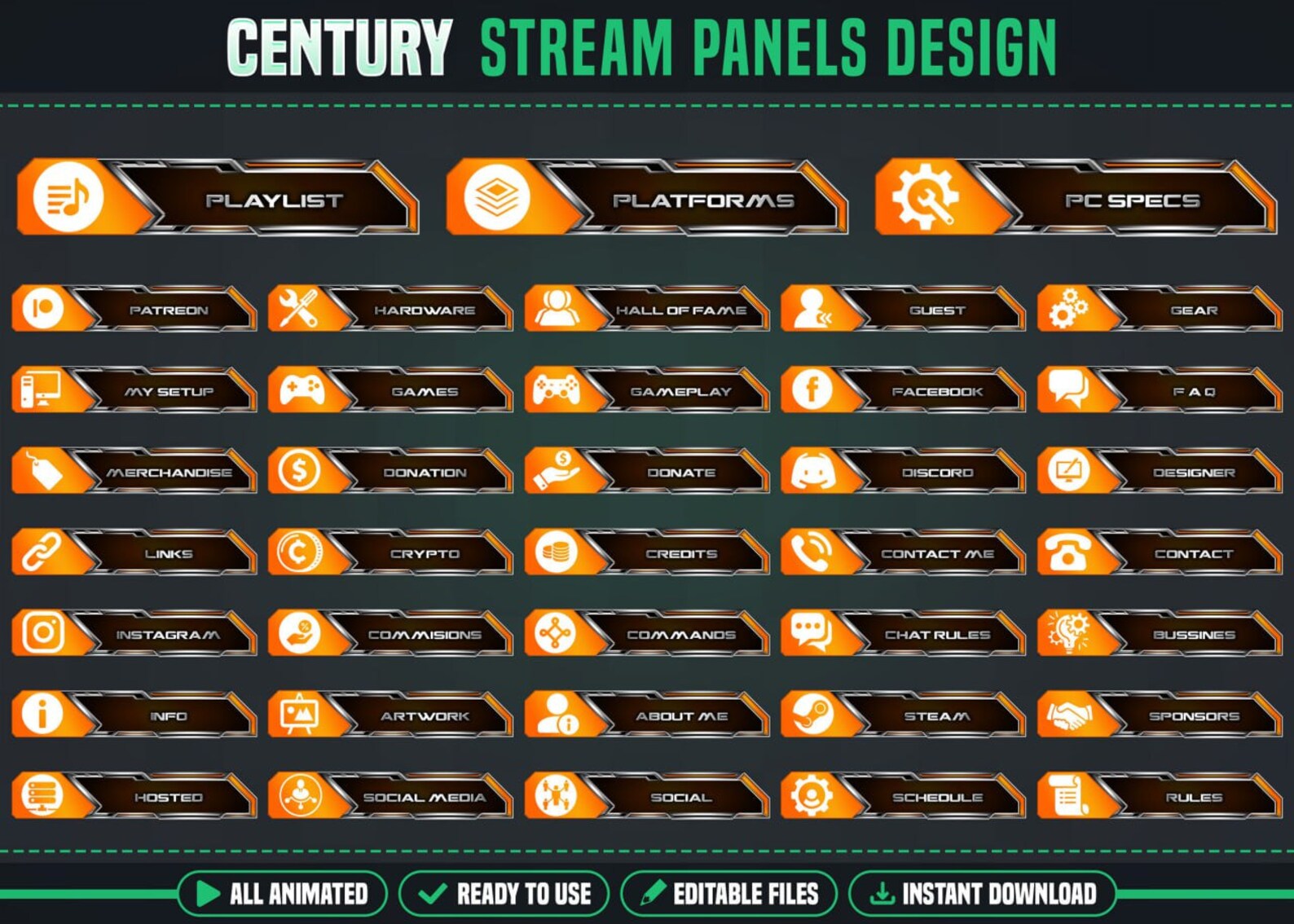 Professional Orange Overlay for Stream Orange Theme Overlay Clean ...