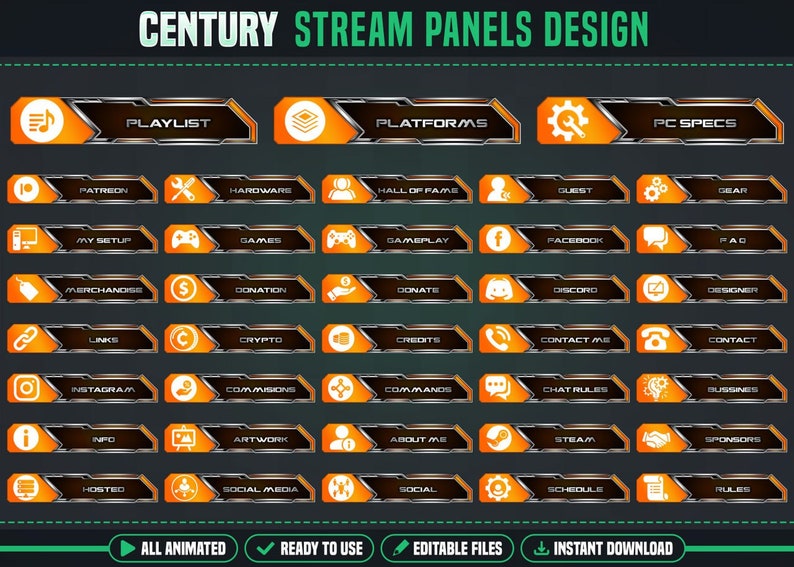 Professional Orange Overlay for Stream Orange Theme Overlay Clean ...