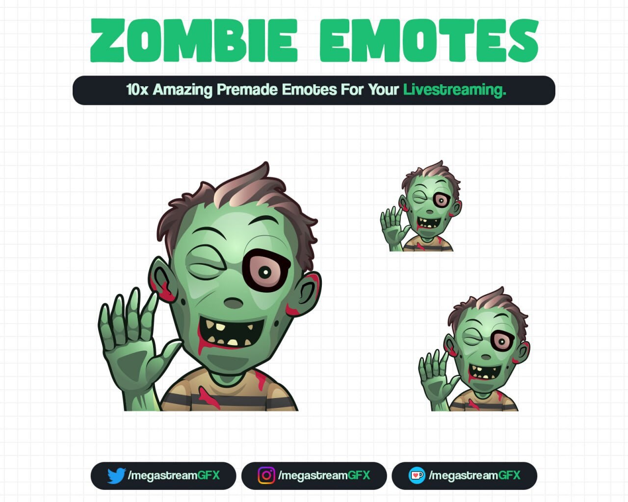 10x Zombie Twitch Emotes Horror Emotes Halloween Twitch - Etsy