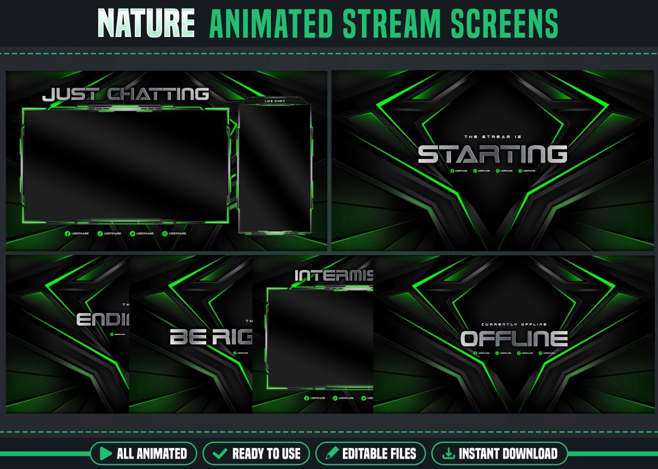 Nature Streaming Overlay Twitch Overlay I Twitch Panels I - Etsy