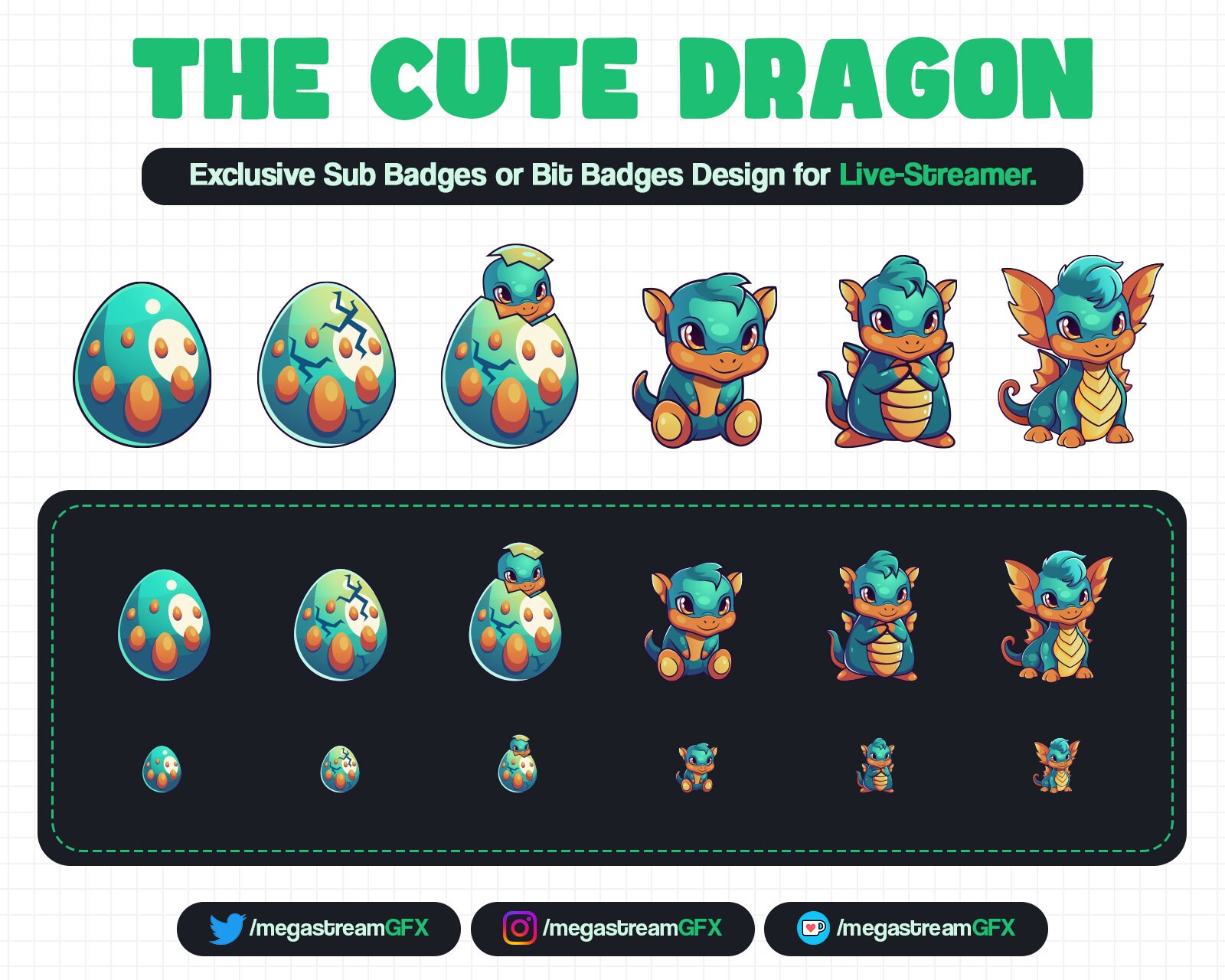 Egg Dragon Evolution Badges Cute Badges Dragon Twitch Badges Dragon ...