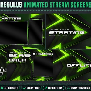 Green Twitch Overlay Package - Green Twitch Theme | Stream Overlay Pack ...