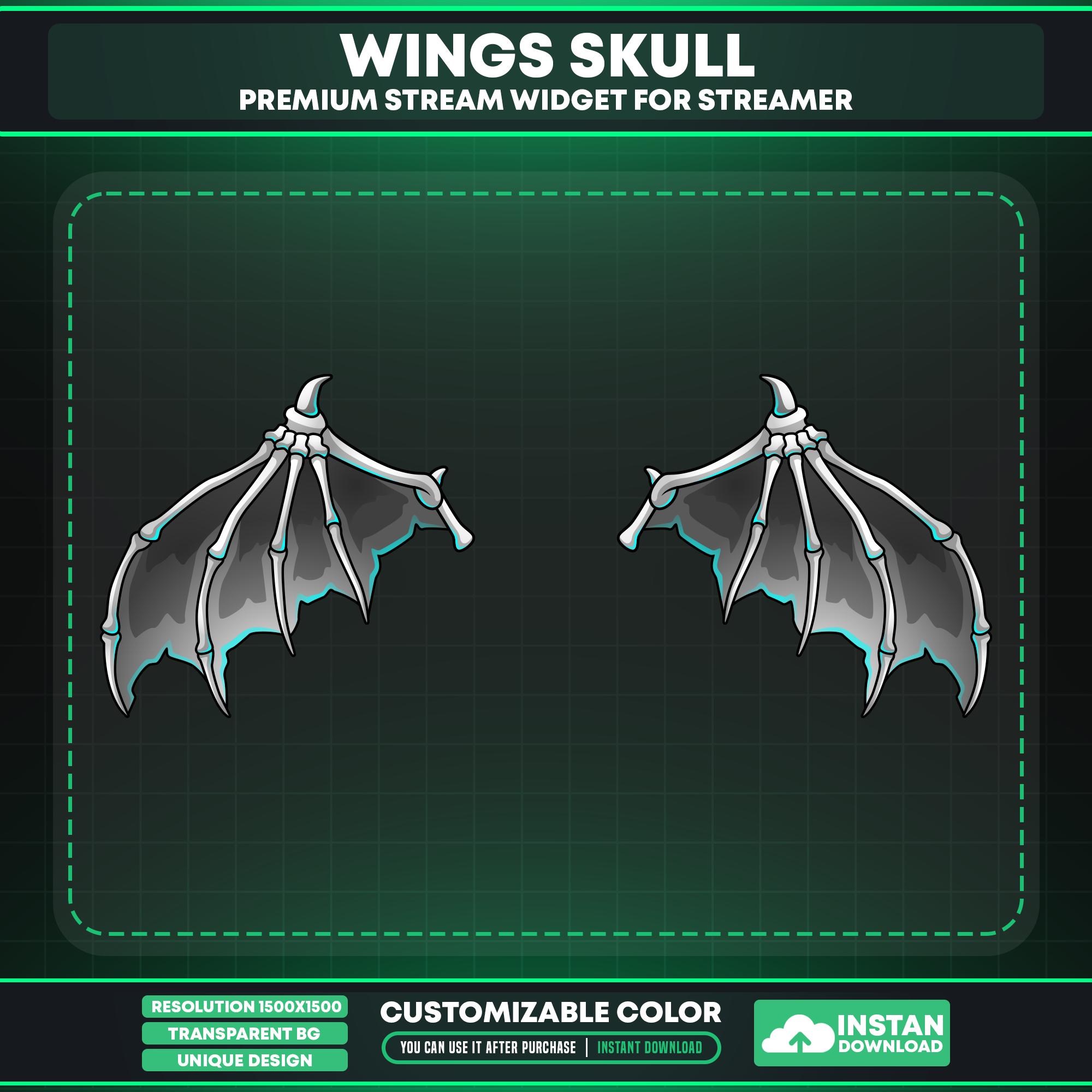 Vtuber Skull Wings Horor Theme Vtuber Asset Vtuber Asset Stream ...