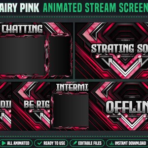 Pink Theme Streaming Overlay Stream Overlays Package for Twitch ...