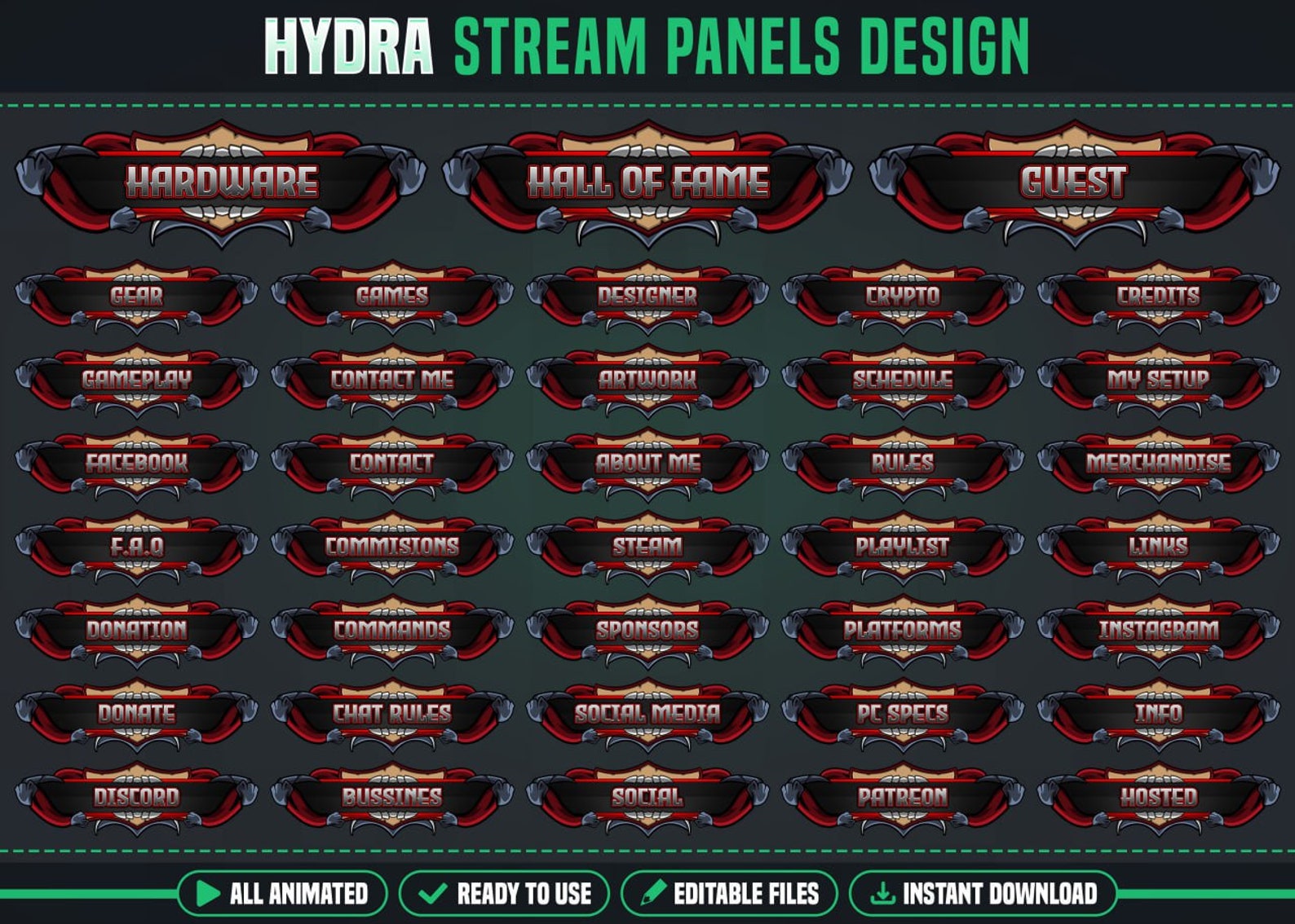 Mythology Hydra Tream Overlay Package Thematic Overlay Overlay for ...