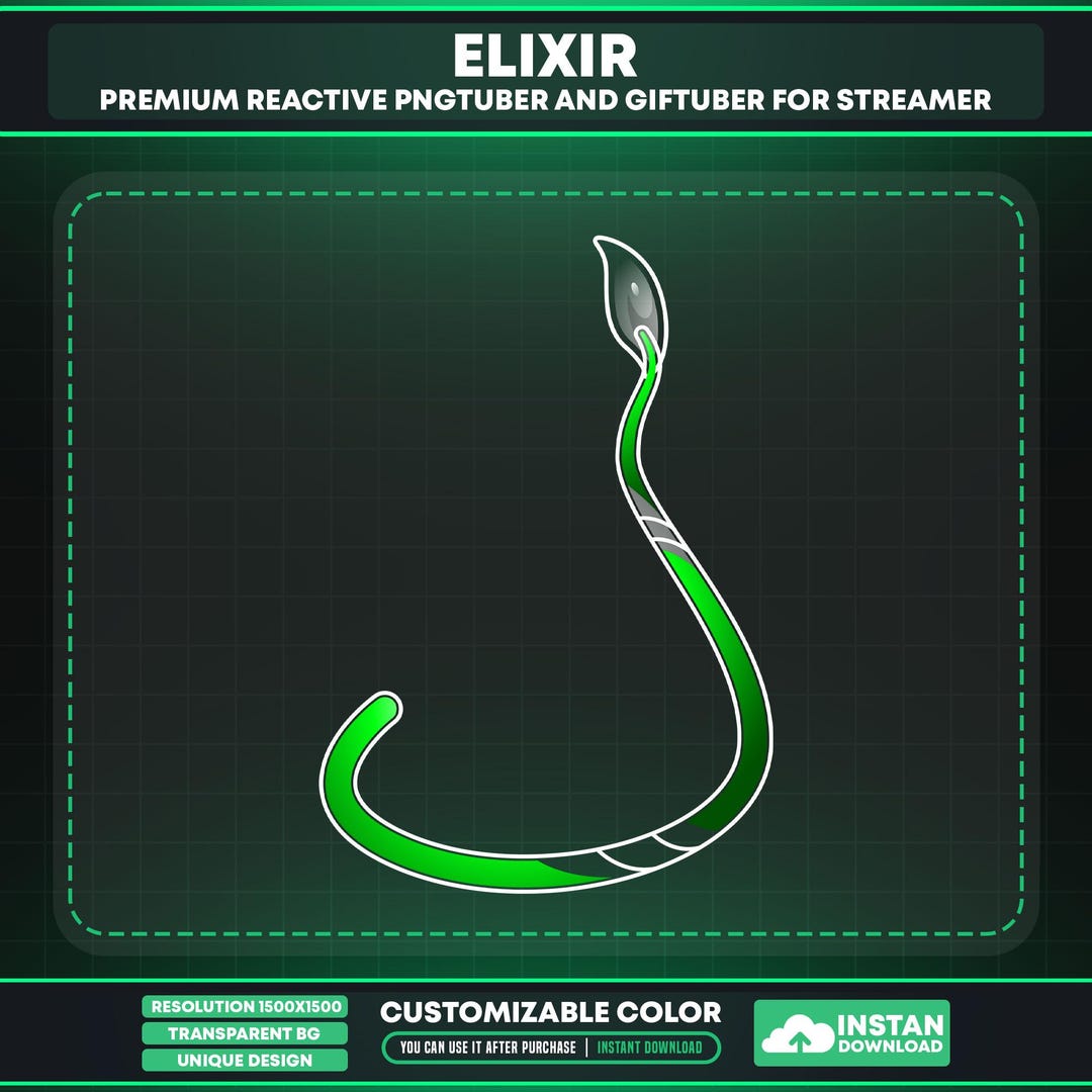 Vtuber Accessories Green Elixir Tail Accessory for Avatar Vtuber Asset ...