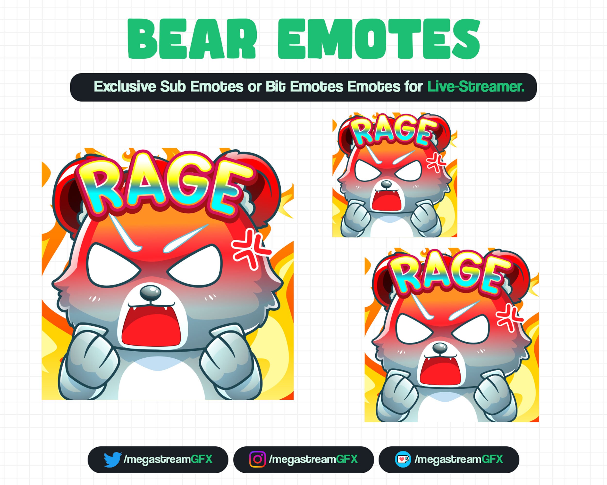 10x Bear Emotes for Twitch Christmas Twitch Emotes Youtube Emotes ...