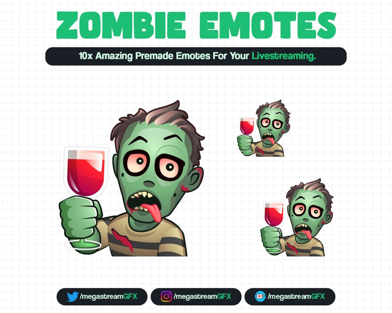 10x Zombie Twitch Emotes Horror Emotes Halloween Twitch - Etsy