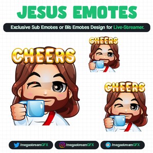 10x Jesus Emotes for Twitch Christmas Theme Emotes Youtube Emotes ...