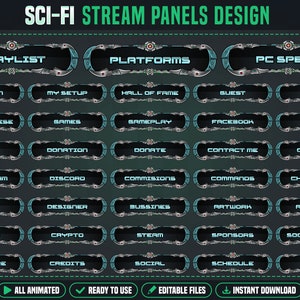 Sci-fi Technology Stream Overlay Package | Sci-fi Twitch Overlay ...