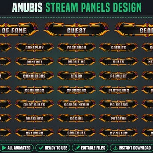 Anubis Stream Overlay Package Egyptian Thematic Overlay Overlay for ...