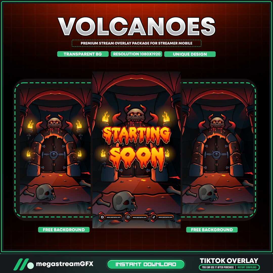Volcano Hell Tiktok Video Overlay Spooky Overlay Horror Theme Stream ...