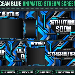 Cyan Vibes Overlay Clean Overlay Stream Overlays Package for Twitch ...