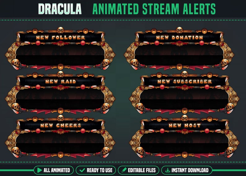 Dracula Stream Overlay Package Dracula Twitch Package Dracula Kick ...