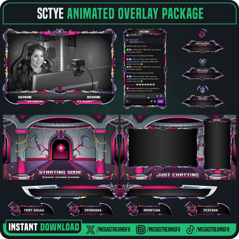 Reaper Theme Stream Overlay Package | Horror Twitch Overlay | Twitch ...