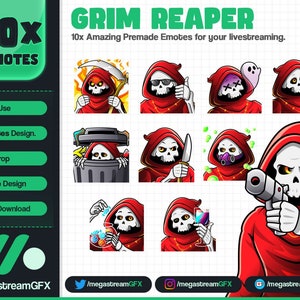 10x Grim Reaper Twitch Emotes - Horror Emotes - Halloween Twitch ...