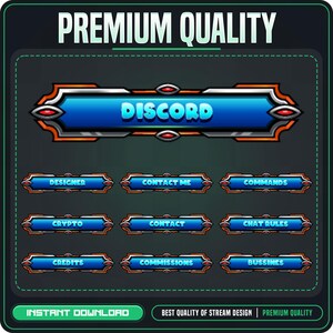 50 Pack Twitch Panels Heritage Twitch Panels Blue Panels Customize Text ...