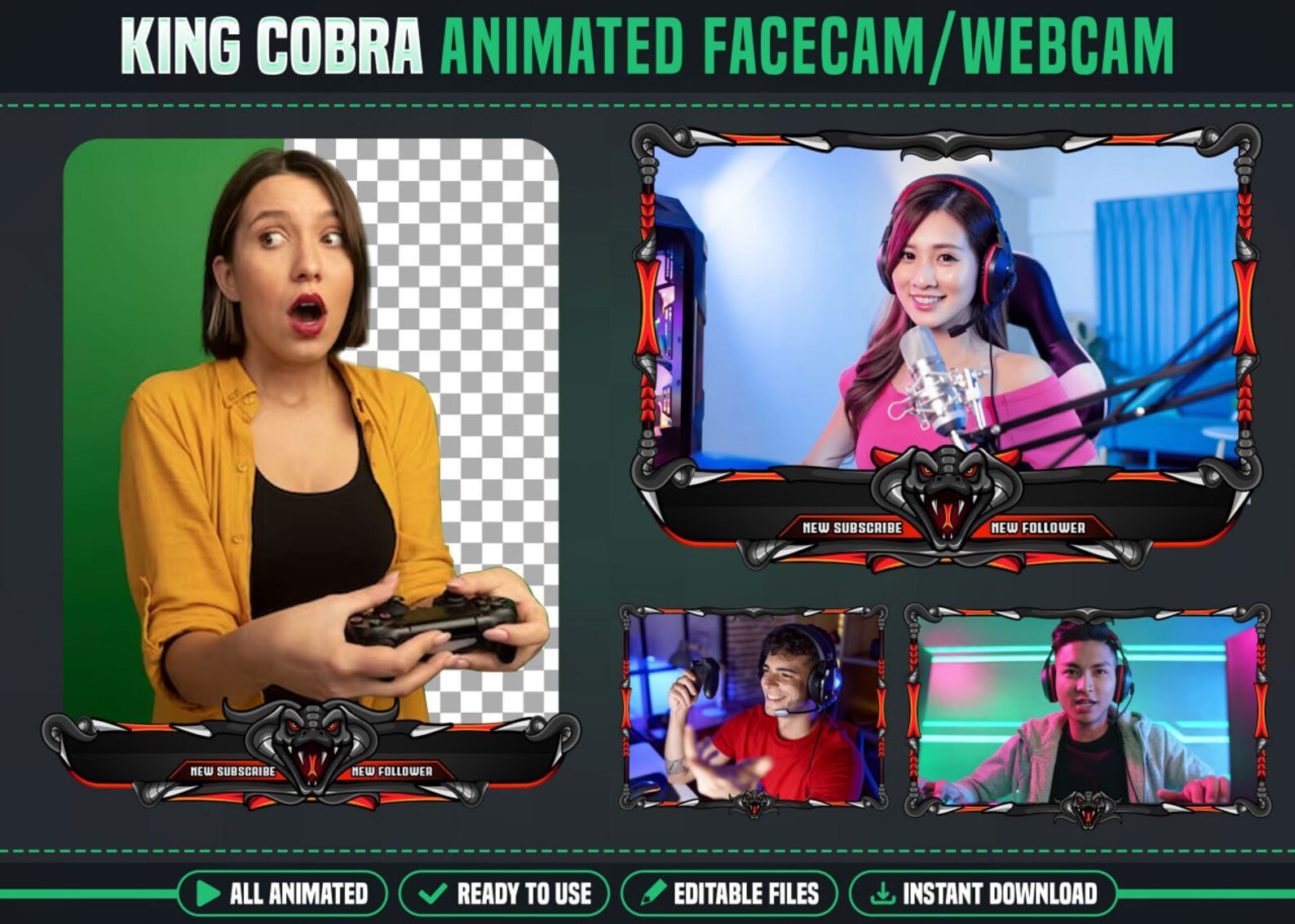 King Cobra Stream Overlay Pack - Thematic Overlay - Animal Overlay ...