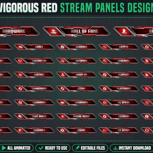 Professional Red Overlay Professional Overlay Stream Package Red Color ...
