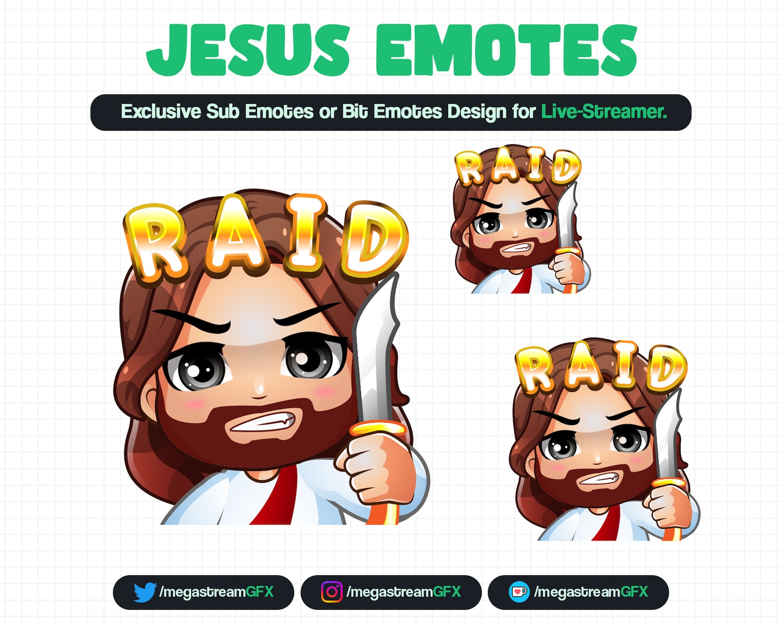 10x Jesus Emotes for Twitch Christmas Theme Emotes Youtube - Etsy