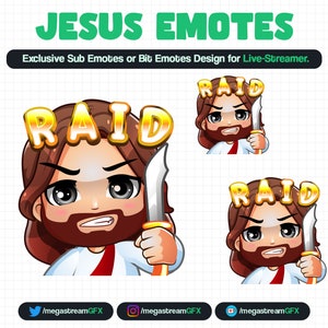 10x Jesus Emotes for Twitch Christmas Theme Emotes Youtube Emotes ...
