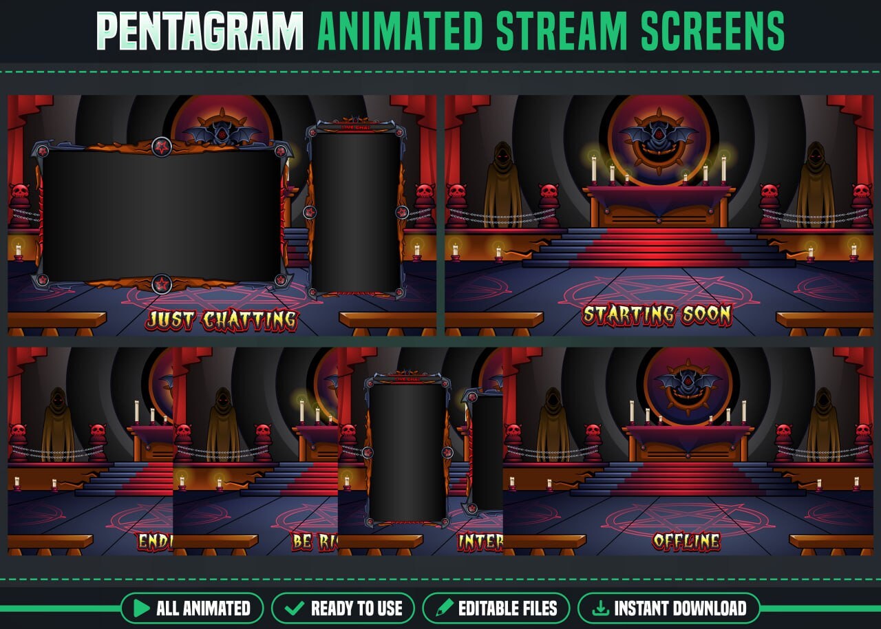 Horror Stream Overlay Package Overlay for Twitch/discord /youtube ...