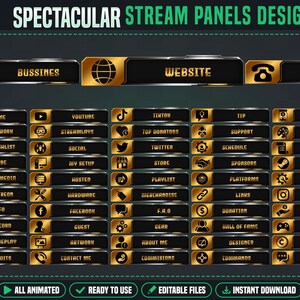 Gold Stream Overlay Package | Spectacular Twitch Package | Spectacular ...
