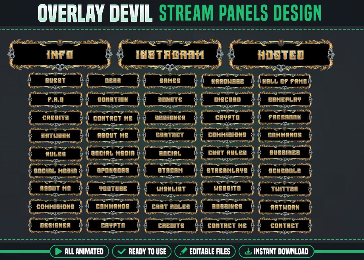 Lucifer Devilstream Overlay Package Devil Twitch Package Devil Kick ...