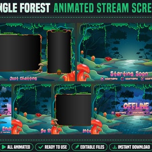 Jungle Forest Stream Overlay Package Nature Twitch Overlay Twitch ...