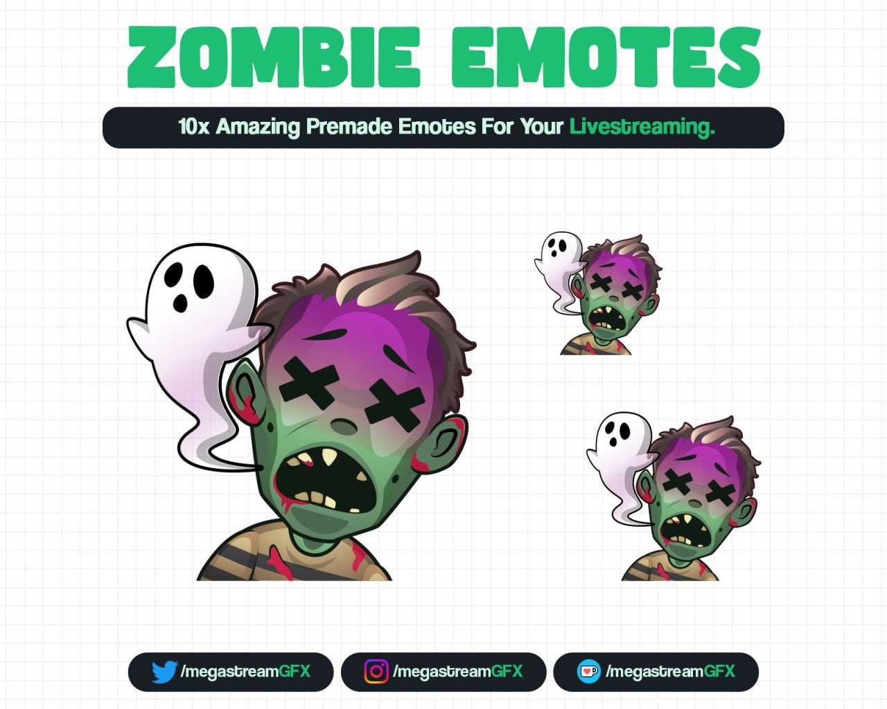 10x Zombie Twitch Emotes Horror Emotes Halloween Twitch - Etsy