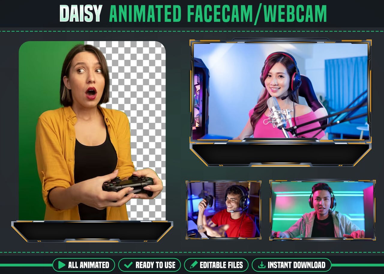 Yellow Streaming Overlay Twitch Overlay I Twitch Panels I Twitch Alert ...