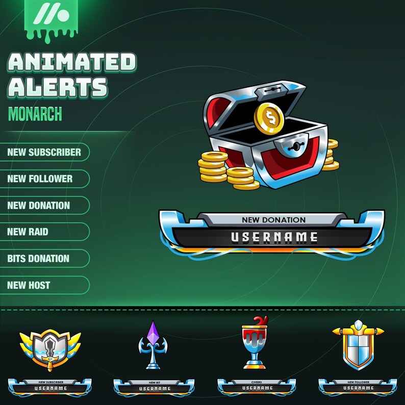 Monarch Stream Alert Pack Kingdom Theme Alert Premade Twitch Alert ...