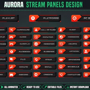 Professional Red Stream Overlay I Twitch Overlay I Twitch Panels I ...