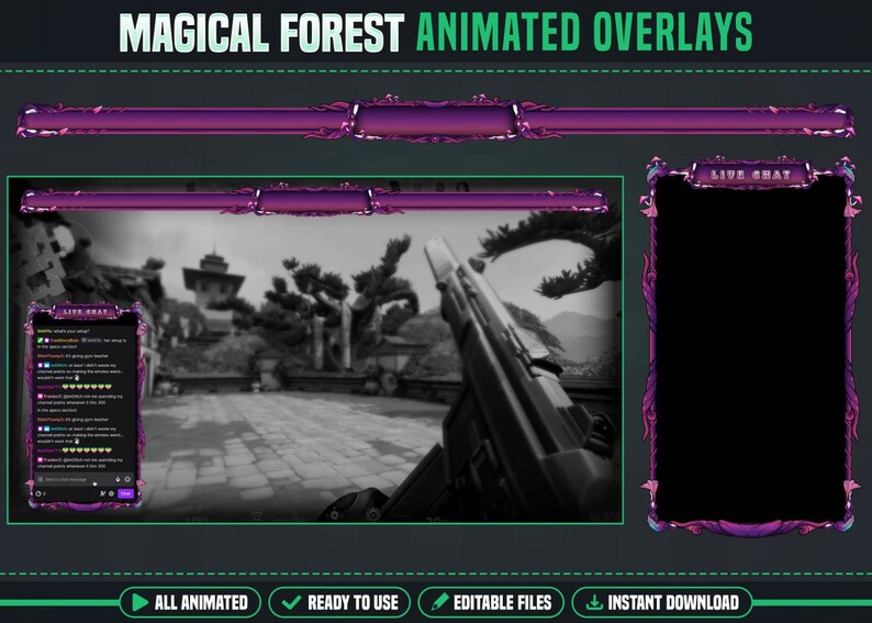Magical Forest Stream Overlay Package | Magical Forest Twitch Package ...