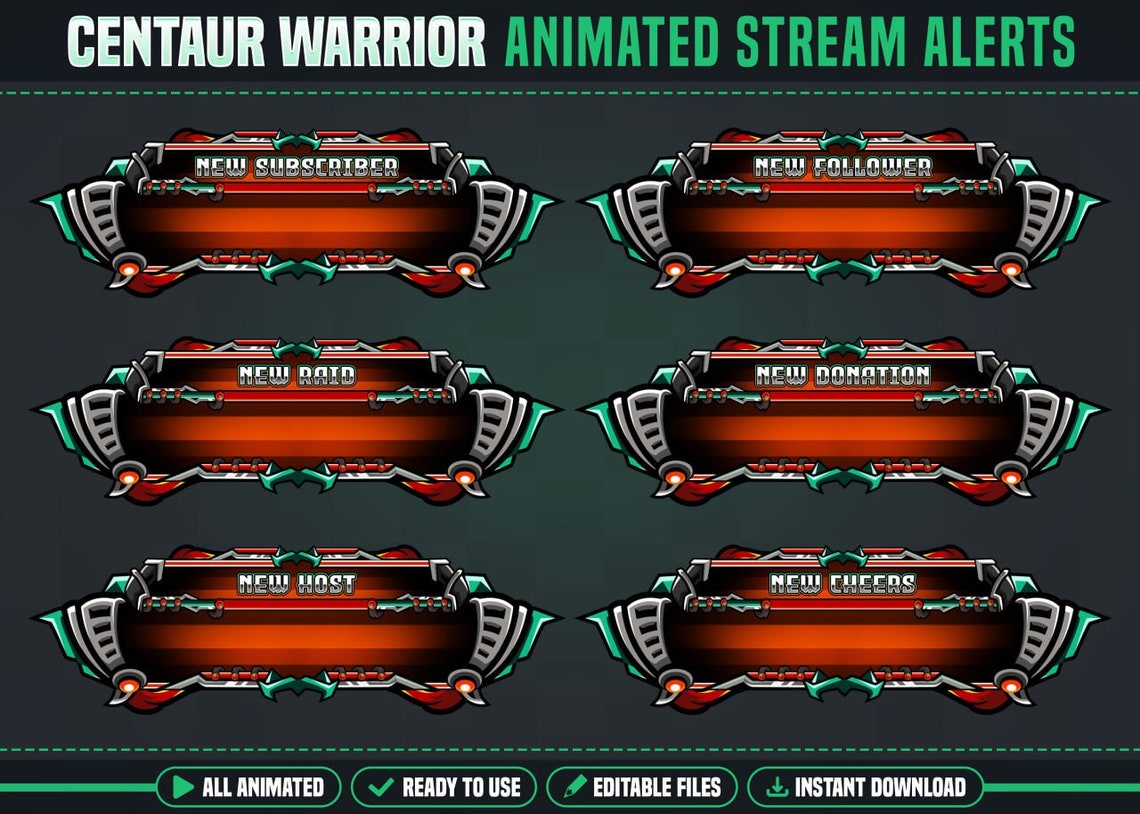 Centaur Warrior Stream Overlay Pack Heroic Fantasy Overlays Overlays ...