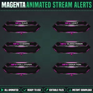 PINK Twitch Overlay Package Pink Animated Stream Overlay Pack Animated ...