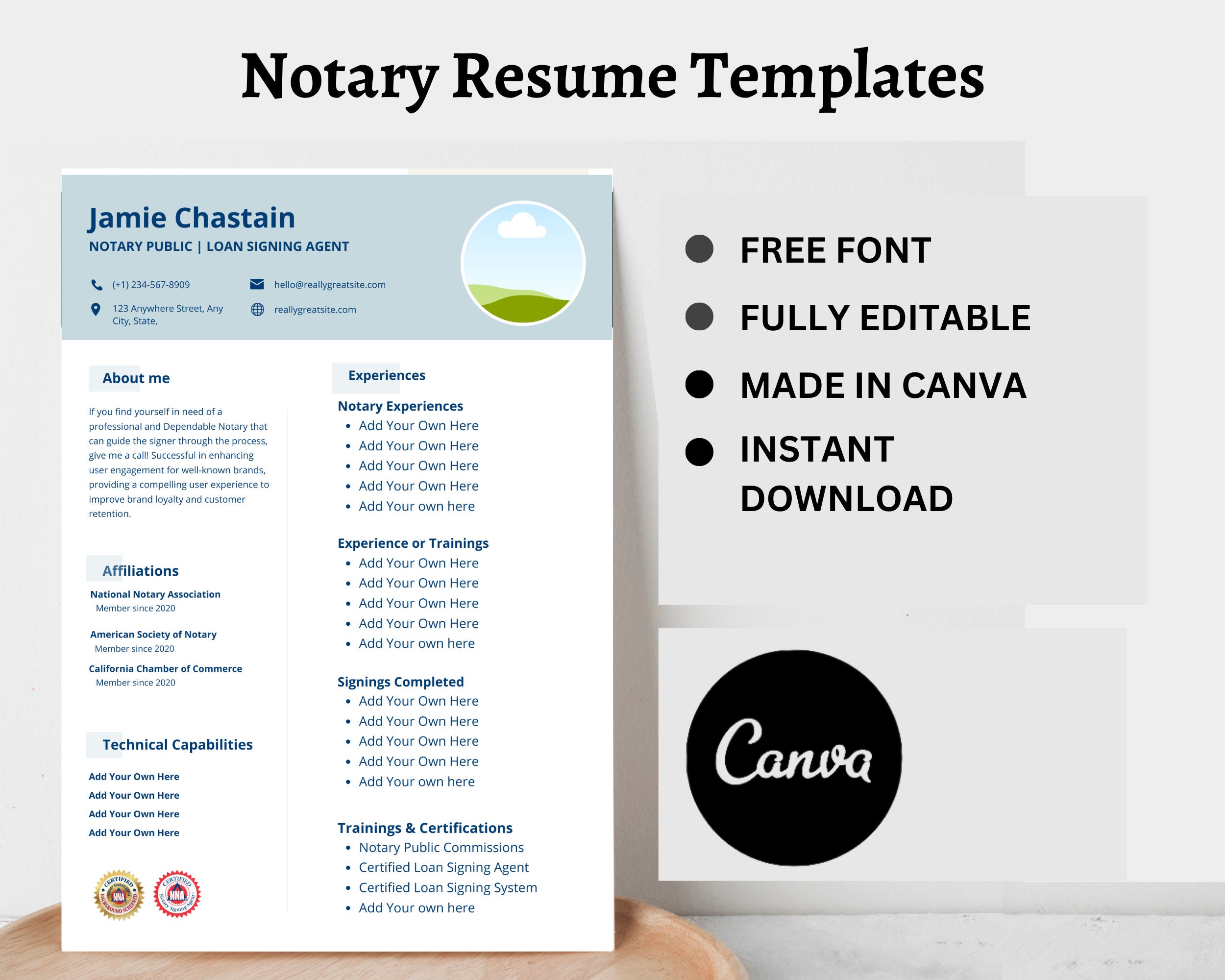 Notary Resume Template, Loan Signing Agent Marketing Letter, Notary ...