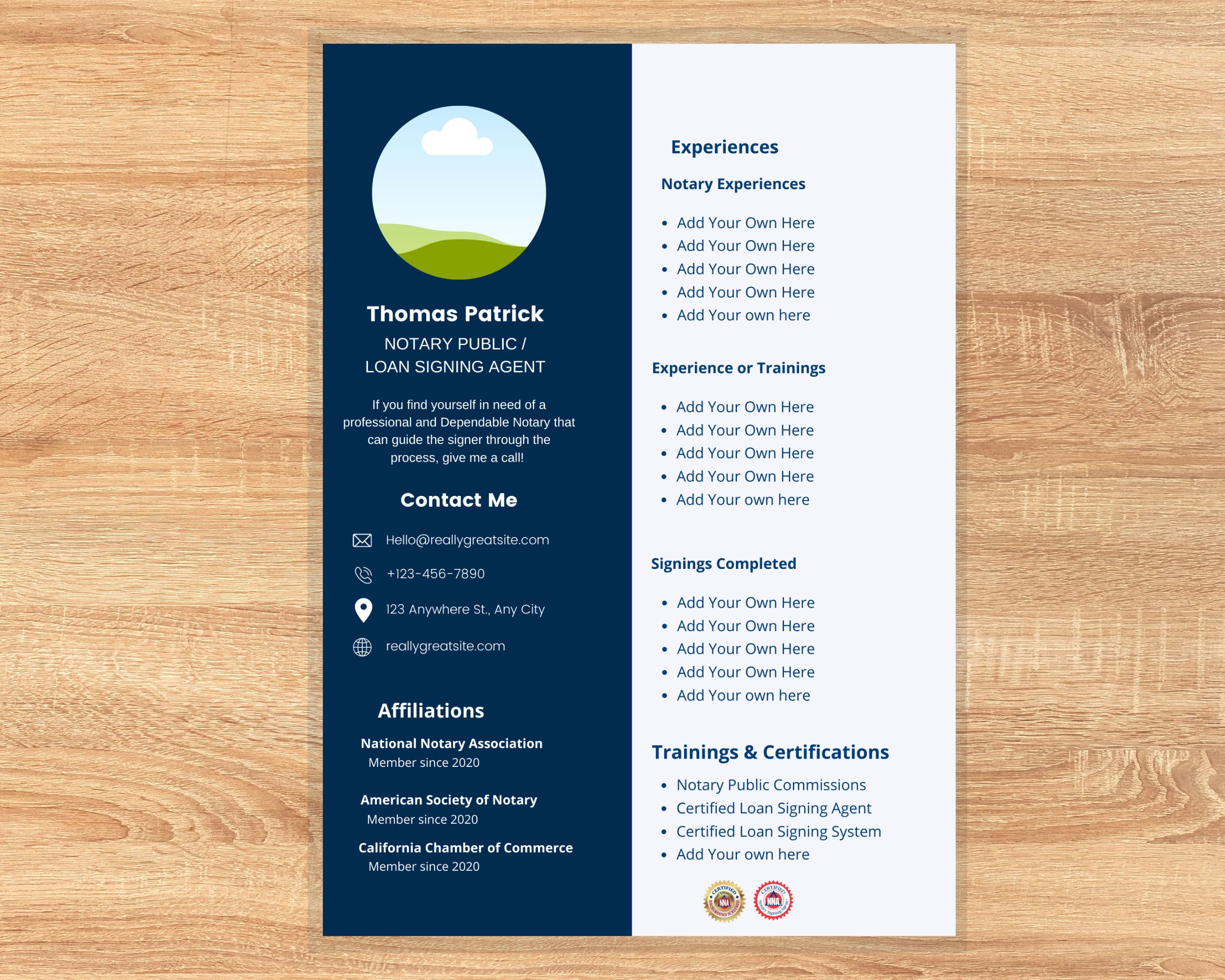 Notary Resume Template, Loan Signing Agent Marketing Letter, Notary ...