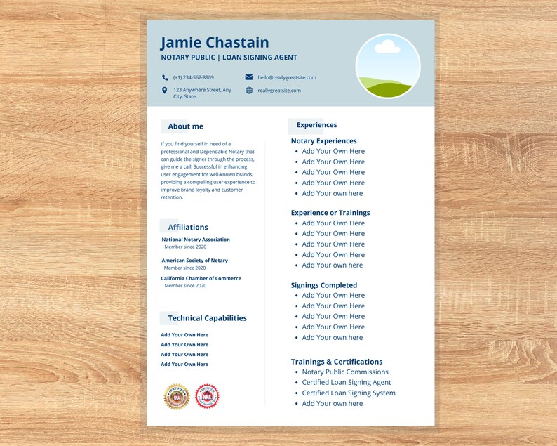 Notary Resume Template, Loan Signing Agent Marketing Letter, Notary ...