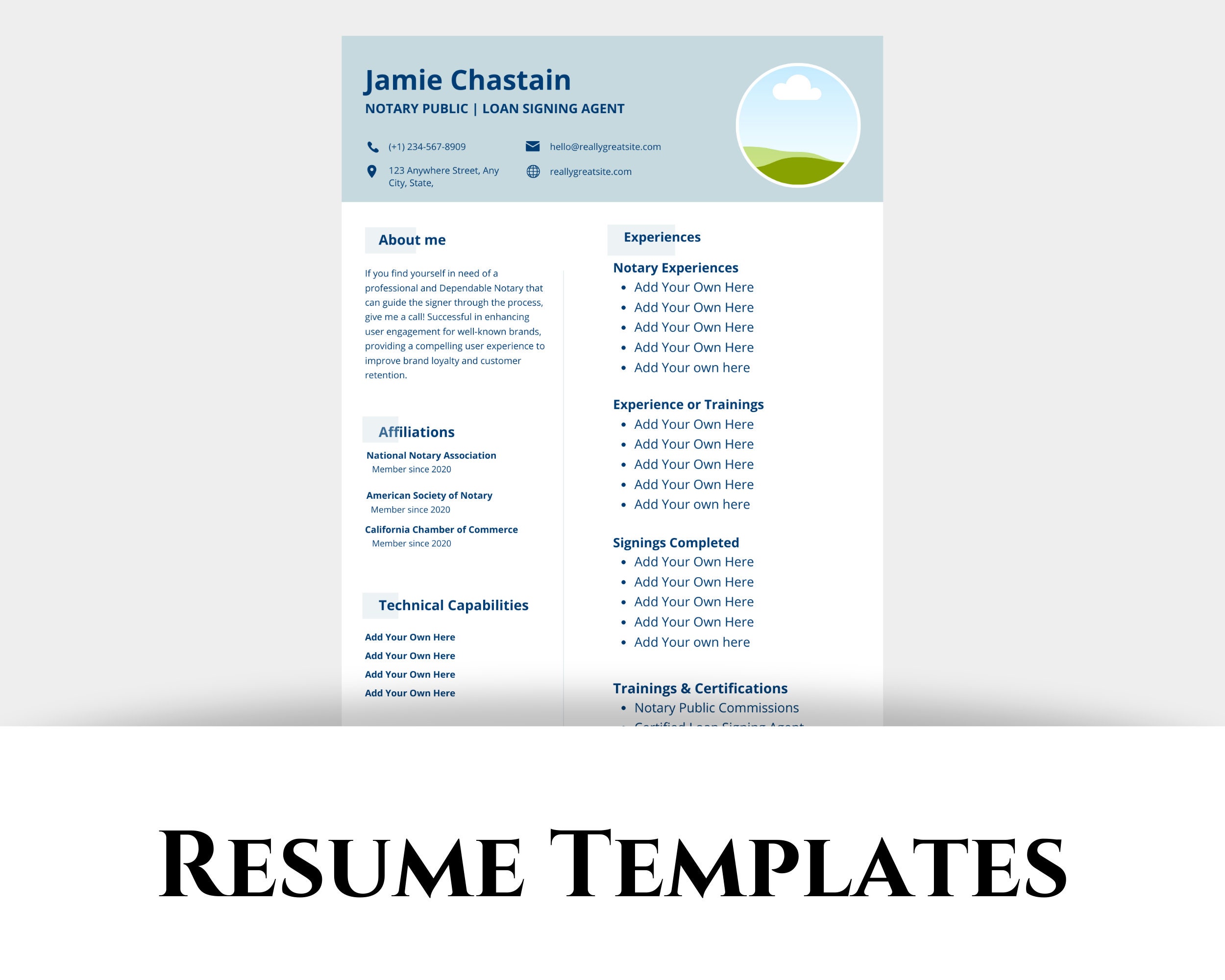 Notary Resume Template, Loan Signing Agent Marketing Letter, Notary ...