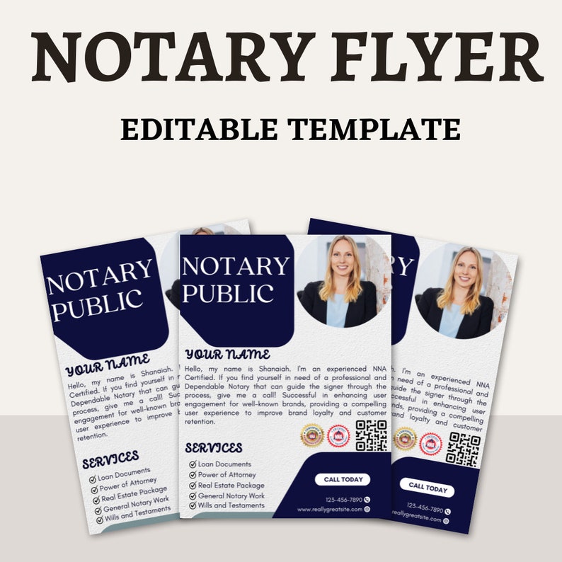 Notary Flyer, Notary Loan Signing Agents, Editable Notary Flyer, Canva ...