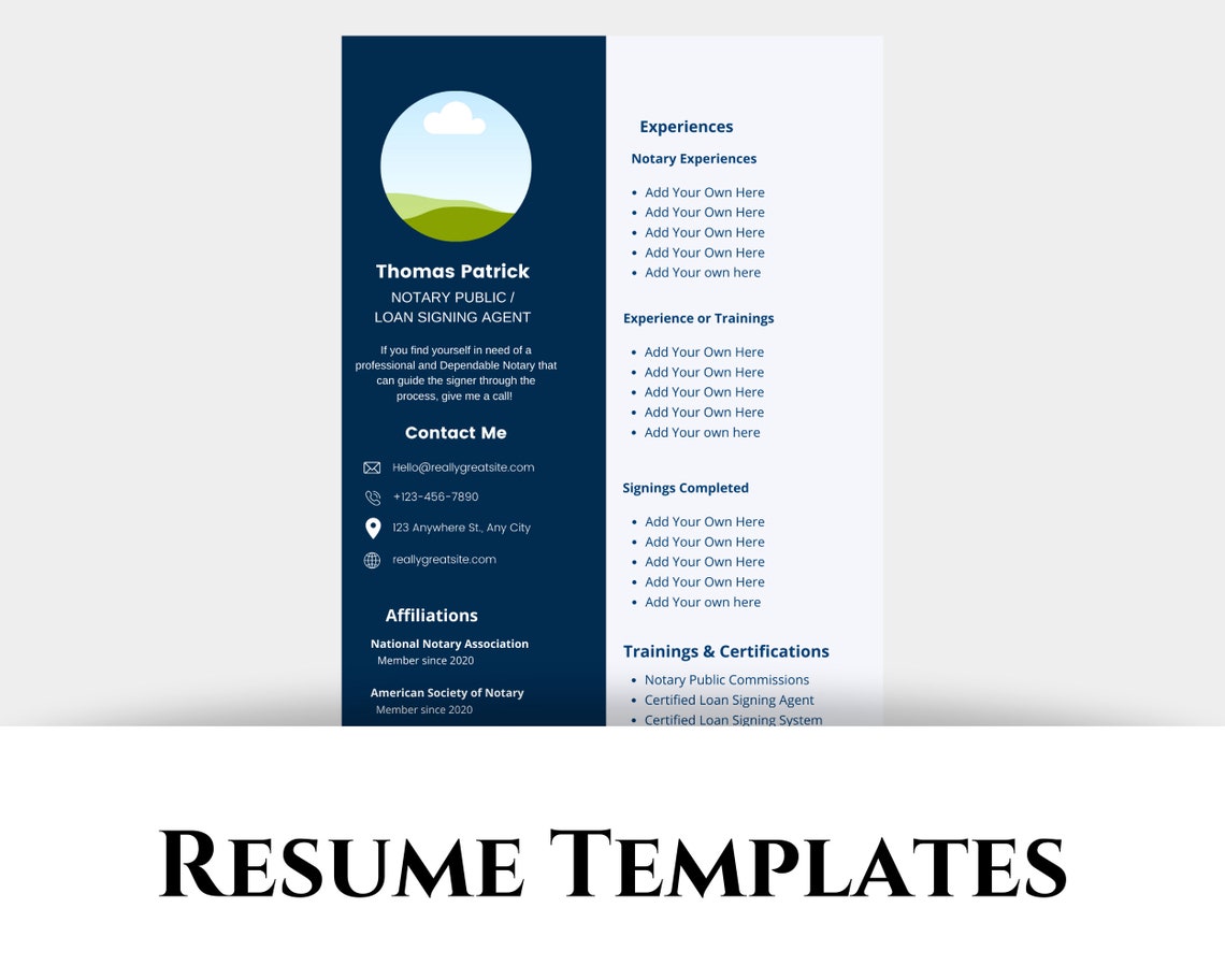 Notary Resume Template, Loan Signing Agent Marketing Letter, Notary ...