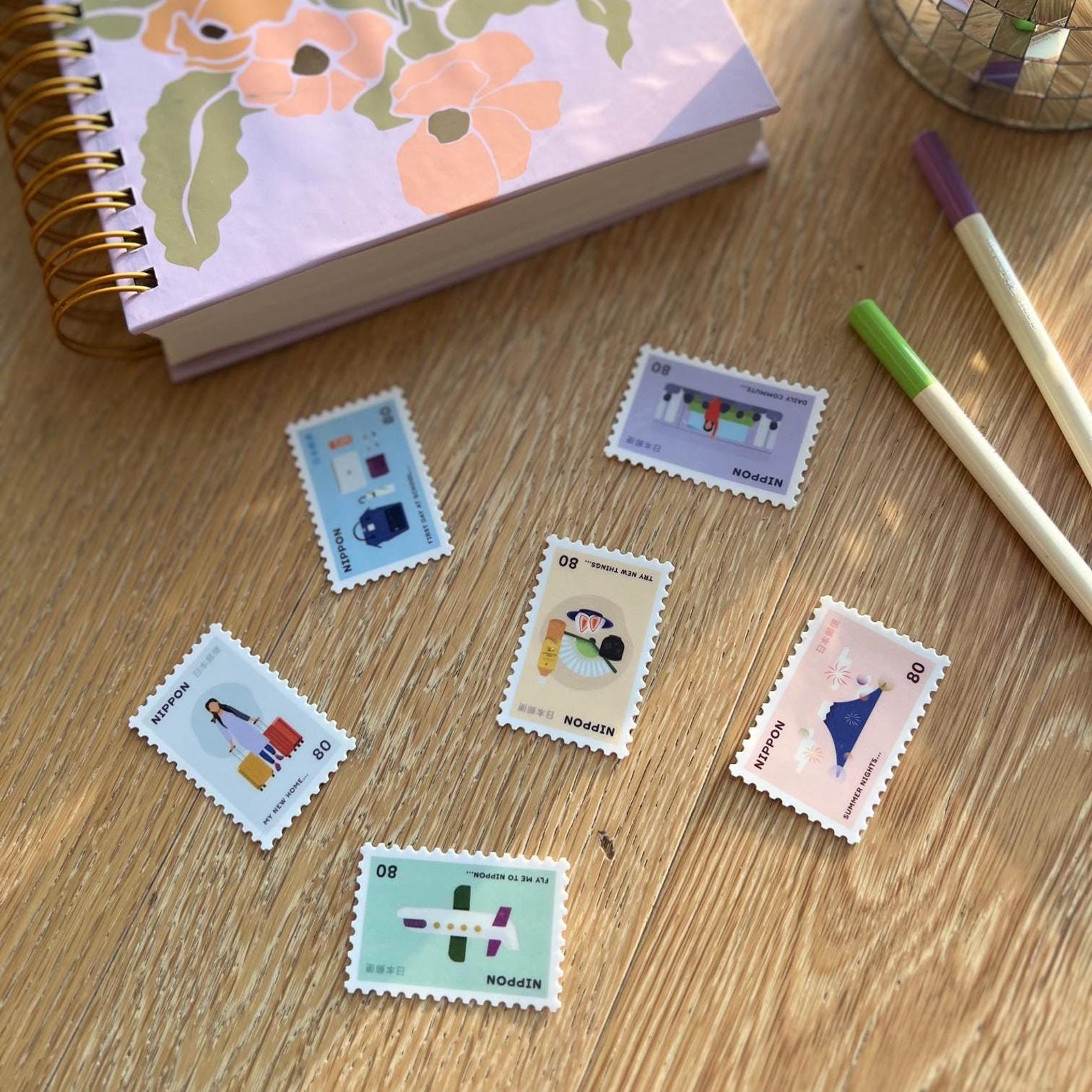 Nippon Travel Abroad Stickers Set - Etsy