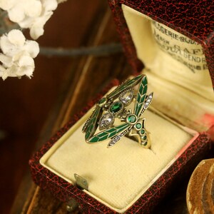 Superb Art Nouveau Antique Gold Adjustable Ring Featuring an Insect ...