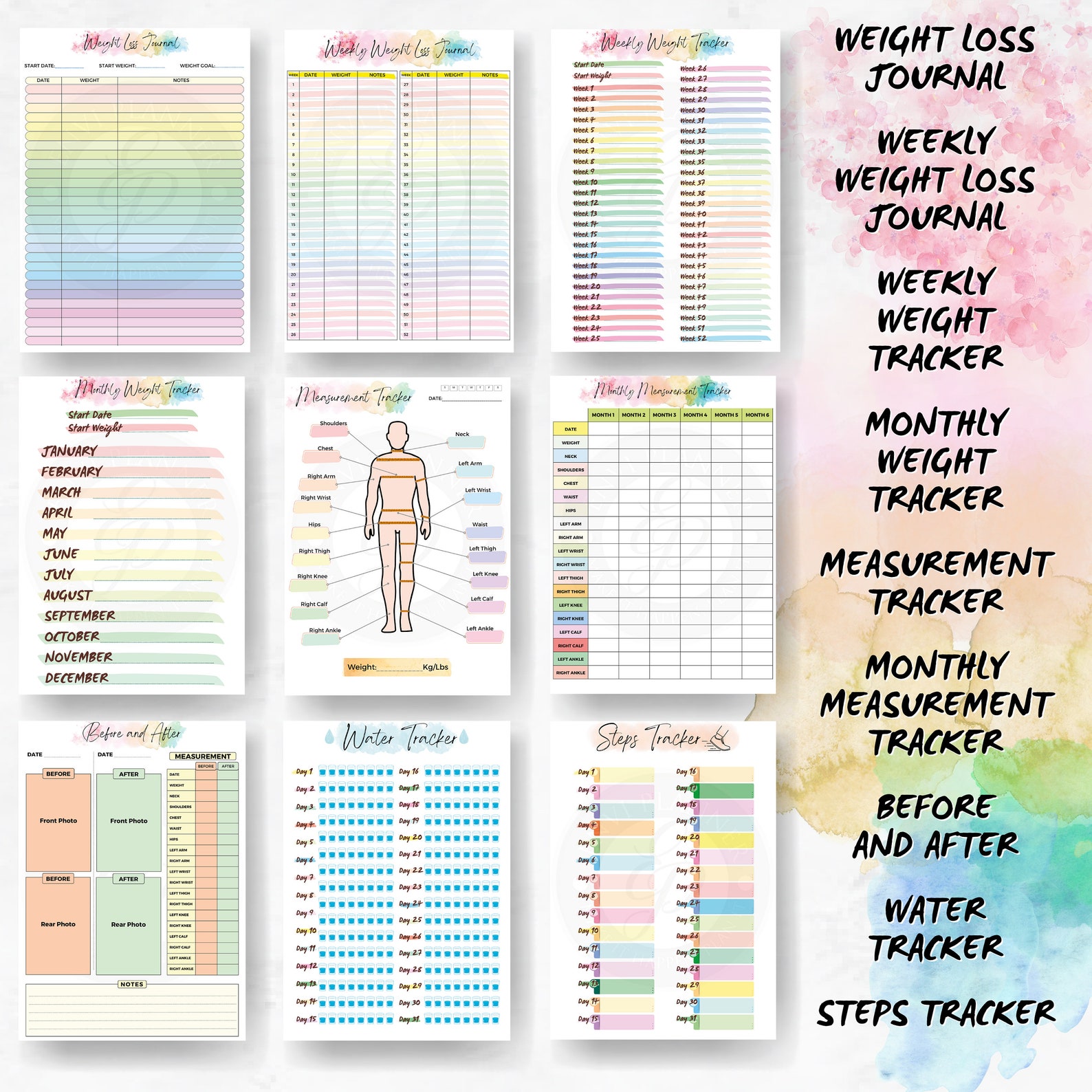 Weight Loss Tracker Weight Loss Journal Self Care Journal Weight Loss ...