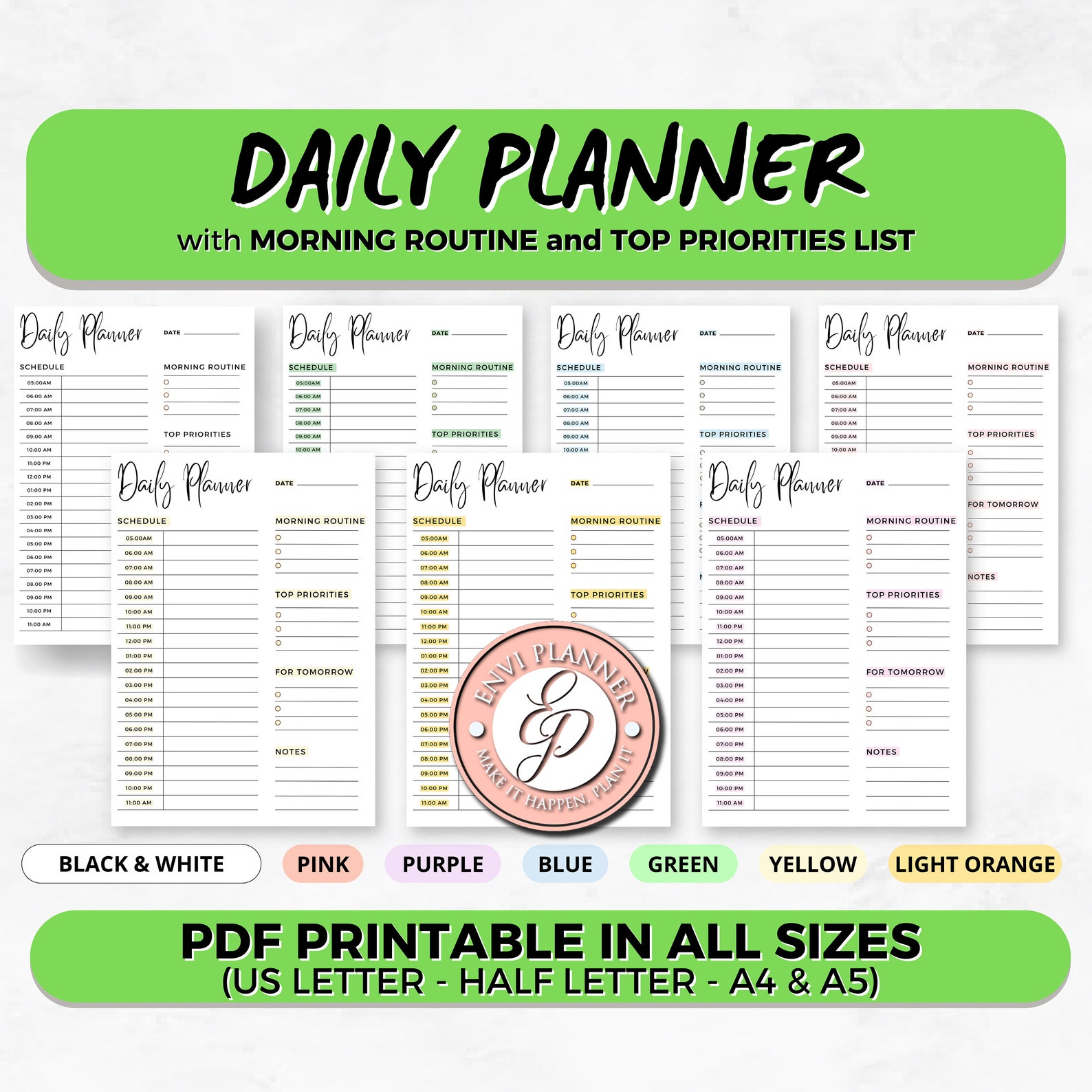 Digital Daily Planner Routine Planner Productivity Planner Daily to Do ...
