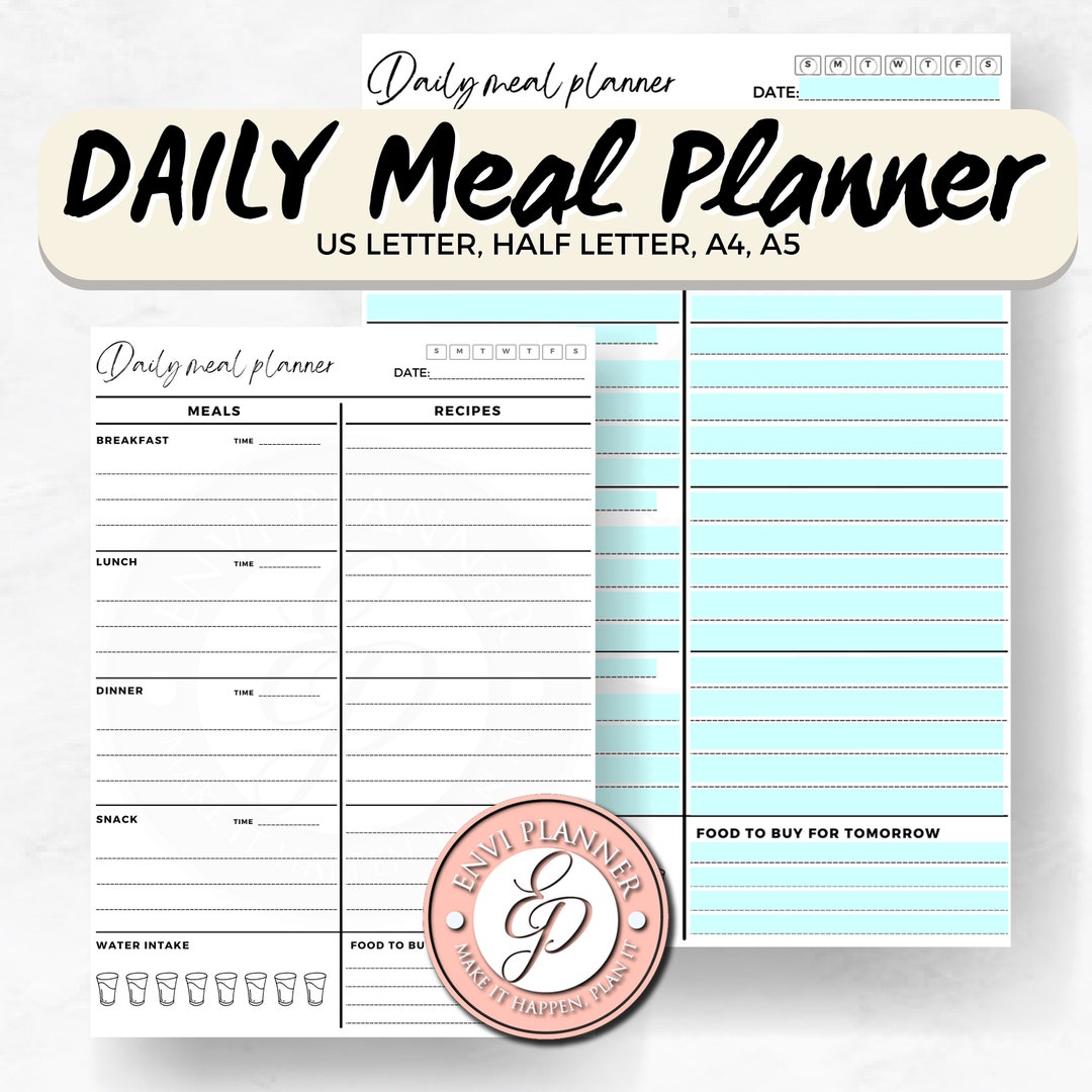 Meal Planner Printable | Meal Prep | Routine Planner | Daily Planner ...
